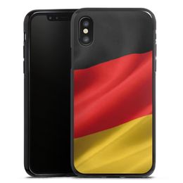 DeinDesign iPhone X Handy Silikon H&uuml;lle Case schwarz Handyh&uuml;lle Germany Flags Flag