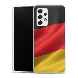 DeinDesign Galaxy A53 5G Handy Silikon H&uuml;lle Case wei&szlig; Handyh&uuml;lle Flags Flag Germany Silikon Case
