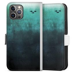 DeinDesign iPhone 12 Pro Handy Klapph&uuml;lle Handyh&uuml;lle aus Kunst Leder wei&szlig; Flip Case Fish Water Turquoise Sideflip mit Lasche