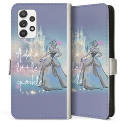 DeinDesign Galaxy A52s 5G Handy Klapph&uuml;lle Handyh&uuml;lle aus Kunst Leder wei&szlig; Flip Case Disney Cinderella Official Licensed Product Sideflip mit Lasche