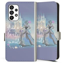 DeinDesign Galaxy A53 5G Handy Klapph&uuml;lle Handyh&uuml;lle aus Kunst Leder wei&szlig; Flip Case Disney Official Licensed Product Cinderella Sideflip mit Lasche