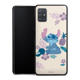 DeinDesign Galaxy A51 Handy Hard Case Schutzh&uuml;lle schwarz Smartphone Backcover Flowers Lilo & Stitch Official Licensed Product Hard Case
