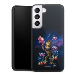 DeinDesign Galaxy S22 Handy Gallery Case Handyh&uuml;lle 9H Geh&auml;rtetes Glas R&uuml;ckseite H&uuml;lle Baby Groot Marvel Guardians Of The Galaxy Gallery Case