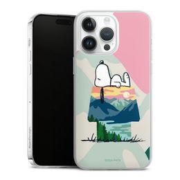 DeinDesign iPhone 14 Pro Max Handy Slim Case Silikon Handyh&uuml;lle transparent H&uuml;lle extra d&uuml;nn Official Licensed Product Peanuts Snoopy Silikon Slim Case