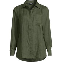 LANDS' END Premium Reinleinen-Bluse, Damen,  Gr&uuml;n, Leinen, by Lands' End