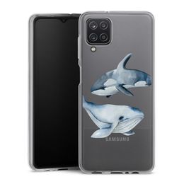 DeinDesign Galaxy A12 Handy Silikon H&uuml;lle Case transparent Handyh&uuml;lle Water Colour Ocean Wale Silikon Case