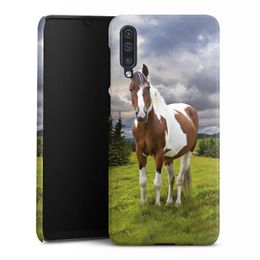 DeinDesign Galaxy A50 Handy Premium Case Smartphone Handyh&uuml;lle Schutzh&uuml;lle matt Horse Nature Meadow Premium Case