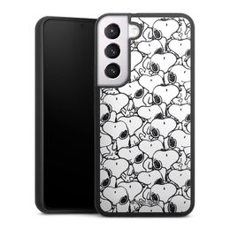 DeinDesign Galaxy S22 Handy Gallery Case Handyh&uuml;lle 9H Geh&auml;rtetes Glas R&uuml;ckseite H&uuml;lle Peanuts Snoopy Muster Gallery Case