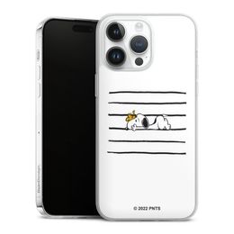 DeinDesign iPhone 14 Pro Max Handy Slim Case Silikon Handyh&uuml;lle transparent H&uuml;lle extra d&uuml;nn Snoopy Dog Peanuts Silikon Slim Case