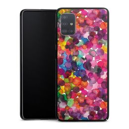 DeinDesign Galaxy A51 Handy Hard Case Schutzh&uuml;lle schwarz Smartphone Backcover Water Colour Colourful Points Hard Case