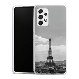 DeinDesign Galaxy A53 5G Handy Silikon H&uuml;lle Case wei&szlig; Handyh&uuml;lle Eiffeltour Paris France Silikon Case
