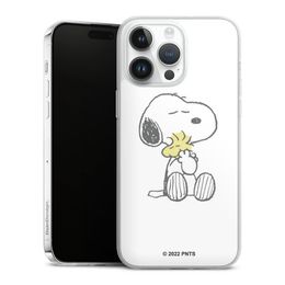 DeinDesign iPhone 14 Pro Max Handy Slim Case Silikon Handyh&uuml;lle transparent H&uuml;lle extra d&uuml;nn Snoopy Love Peanuts Silikon Slim Case