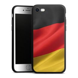 DeinDesign iPhone SE (2020) Handy Premium Silikon H&uuml;lle Handyh&uuml;lle schwarz Case Flags Flag Germany Silikon Premium Case
