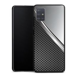 DeinDesign Galaxy A51 Handy Hard Case Schutzh&uuml;lle schwarz Smartphone Backcover Steel Metall Carbon Hard Case