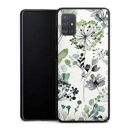 DeinDesign Galaxy A51 Handy Hard Case Schutzh&uuml;lle schwarz Smartphone Backcover Flowers Water Colour Eukalyptus Hard Case