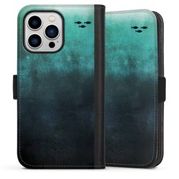 DeinDesign iPhone 13 Pro Handy Klapph&uuml;lle Handyh&uuml;lle aus Kunst Leder schwarz Flip Case Turquoise Water Fish Sideflip mit Lasche