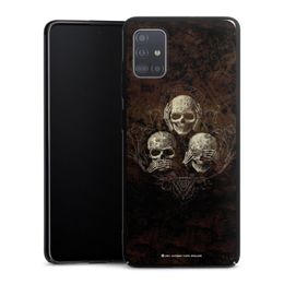 DeinDesign Galaxy A51 Handy Hard Case Schutzh&uuml;lle schwarz Smartphone Backcover Gothic Art Skulls Hard Case