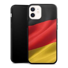 DeinDesign iPhone 12 mini Handy Slim Case extra d&uuml;nn Silikon Handyh&uuml;lle schwarz H&uuml;lle Germany Flags Flag Silikon Slim Case