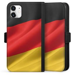 DeinDesign iPhone 11 Handy Klapph&uuml;lle Handyh&uuml;lle aus Kunst Leder schwarz Flip Case Germany Flags Flag Sideflip mit Lasche