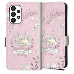 DeinDesign Galaxy A53 5G Handy Klapph&uuml;lle Handyh&uuml;lle aus Kunst Leder wei&szlig; Flip Case Thumper Official Licensed Product Bambi Sideflip mit Lasche
