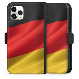 DeinDesign iPhone 11 Pro Handy Klapph&uuml;lle Handyh&uuml;lle aus Kunst Leder schwarz Flip Case Germany Flags Flag Sideflip mit Lasche