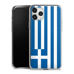 DeinDesign iPhone 11 Pro Max Handy Silikon H&uuml;lle Case transparent Handyh&uuml;lle Flag Greece Silikon Case