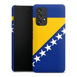 DeinDesign Galaxy A53 5G Handy Premium Case Smartphone Handyh&uuml;lle Schutzh&uuml;lle gl&auml;nzend Flag Bosnia Premium Case