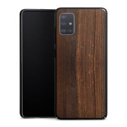 DeinDesign Galaxy A51 Handy Hard Case Schutzh&uuml;lle schwarz Smartphone Backcover Wood Nut Tree Wooden Look Hard Case
