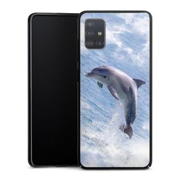DeinDesign Galaxy A51 Handy Hard Case Schutzh&uuml;lle schwarz Smartphone Backcover Wale Ocean Dolphin Hard Case