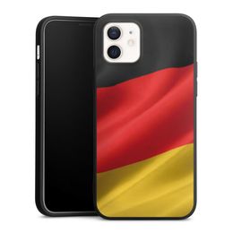 DeinDesign iPhone 12 Handy Premium Silikon H&uuml;lle Handyh&uuml;lle schwarz Case Flags Flag Germany Silikon Premium Case