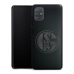 DeinDesign Galaxy A51 Handy Hard Case Schutzh&uuml;lle schwarz Smartphone Backcover Fc Schalke 04 Metallic Look Carbon Hard Case