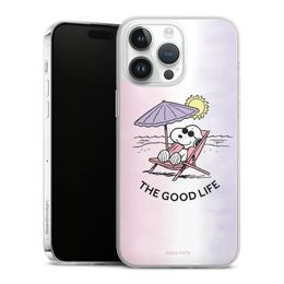 DeinDesign iPhone 14 Pro Max Handy Slim Case Silikon Handyh&uuml;lle transparent H&uuml;lle extra d&uuml;nn Snoopy Official Licensed Product Peanuts Silikon Slim Case