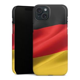 DeinDesign iPhone 15 Plus Handy Premium Case Smartphone Handyh&uuml;lle Schutzh&uuml;lle gl&auml;nzend Germany Flags Flag Premium Case