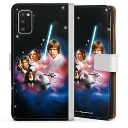 DeinDesign Galaxy A41 Handy Klapph&uuml;lle Handyh&uuml;lle aus Kunst Leder wei&szlig; Flip Case Star Wars Lightsaber Merchandise Sideflip mit Lasche