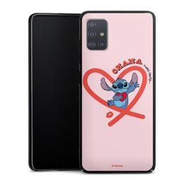 DeinDesign Galaxy A51 Handy Hard Case Schutzh&uuml;lle schwarz Smartphone Backcover Heart Lilo & Stitch Disney Hard Case