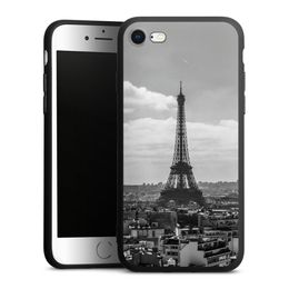 DeinDesign iPhone SE (2020) Handy Premium Silikon H&uuml;lle Handyh&uuml;lle schwarz Case Eiffeltour Paris France Silikon Premium Case