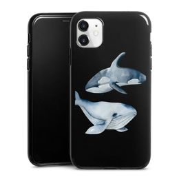 DeinDesign iPhone 11 Handy Silikon H&uuml;lle Case schwarz Handyh&uuml;lle Wale Water Colour Ocean