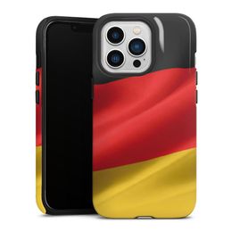 DeinDesign iPhone 13 Pro Handy Panzer Handyh&uuml;lle robuste Outdoor H&uuml;lle Schutzh&uuml;lle gl&auml;nzend Flags Flag Germany Tough Case