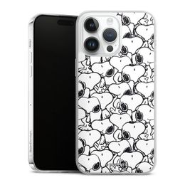 DeinDesign iPhone 14 Pro Max Handy Slim Case Silikon Handyh&uuml;lle transparent H&uuml;lle extra d&uuml;nn Peanuts Snoopy Muster Silikon Slim Case