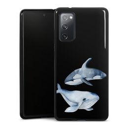 DeinDesign Galaxy S20 FE Handy Silikon H&uuml;lle Case schwarz Handyh&uuml;lle Wale Water Colour Ocean