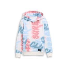 Tom Tailor Jungen Hoodie Sweatshirt mit Allover-Print, wei&szlig;, Gemustert, Gr. 176