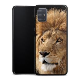 DeinDesign Galaxy A51 Handy Hard Case Schutzh&uuml;lle schwarz Smartphone Backcover Jungle Lion Photography Hard Case