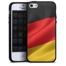 DeinDesign iPhone SE (2016-2019) Handy Silikon H&uuml;lle Case schwarz Handyh&uuml;lle Flags Flag Germany