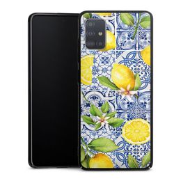 DeinDesign Galaxy A51 Handy Hard Case Schutzh&uuml;lle schwarz Smartphone Backcover Muster Greece Lemon Hard Case