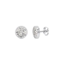 Tom Tailor Damen Ohrstecker aus Edelstahl silber - Stein Kristallglas Crystal 001, silber, Gr. ONESIZE