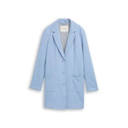 Tom Tailor Damen Slim Fit Mantel mit aufgesetzten Taschen, blau, Meliert, Gr. S