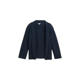 Tom Tailor Damen Cardigan mit Schalkragen, blau, Uni, Gr. XXL