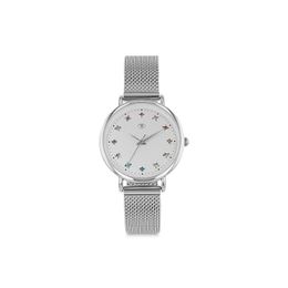 Tom Tailor Damen Armbanduhr aus Edelstahl silber mit 31,9mm, silber, Gr. ONESIZE