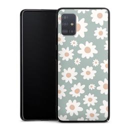 DeinDesign Galaxy A51 Handy Hard Case Schutzh&uuml;lle schwarz Smartphone Backcover Daisy Muster Flowers Hard Case