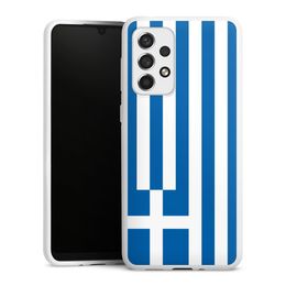 DeinDesign Galaxy A33 5G Handy Silikon H&uuml;lle Case wei&szlig; Handyh&uuml;lle Flag Greece Silikon Case